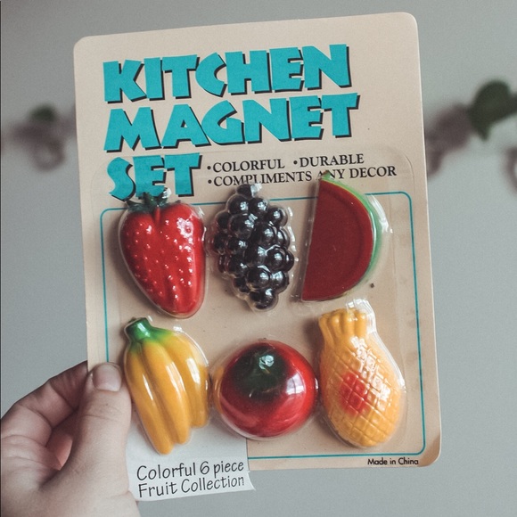 Kitchen | Nwt Vintage Fruits Magnet Set | Poshmark